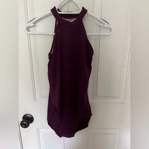 Yumiko | Other | Purple Ballera Leotard With Floral Mesh Back | Poshmark